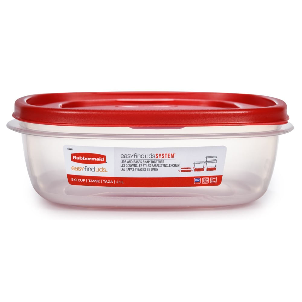 Hermético Rubbermaid Easy Find Lids Cuadrado 2,1lts