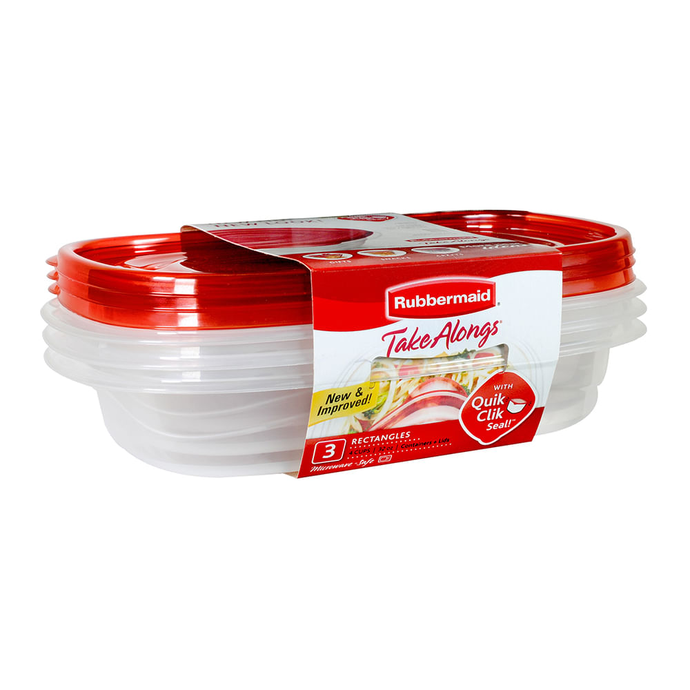 Pack 3 Herméticos Rubbermaid Take Alongs Rectangular 950ml