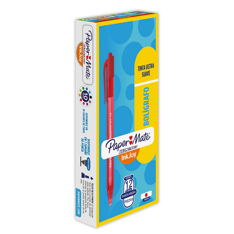 Bolígrafo Inkjoy Papermate 100RT punta media rojo
