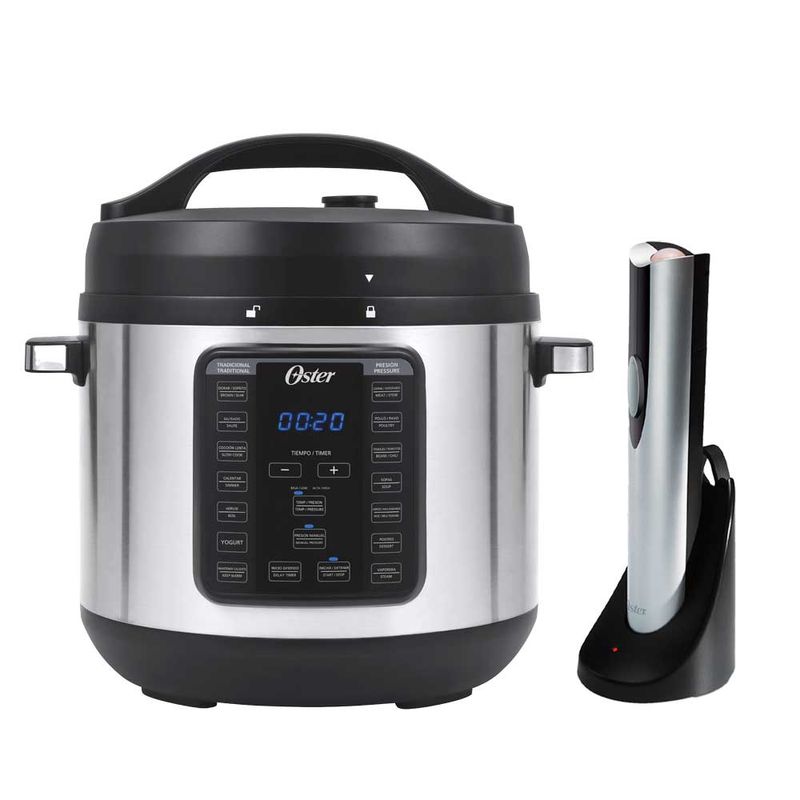 Kit Multi-olla rápida XL Oster® 7,5 litros y 14 funciones CKSTPCEC8801 y Descorchador eléctrico ...