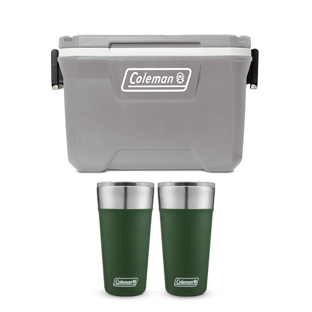 Kit Cooler Coleman 316 52qts/49lts rock y 2 Vasos Termicos Coleman Brew ...