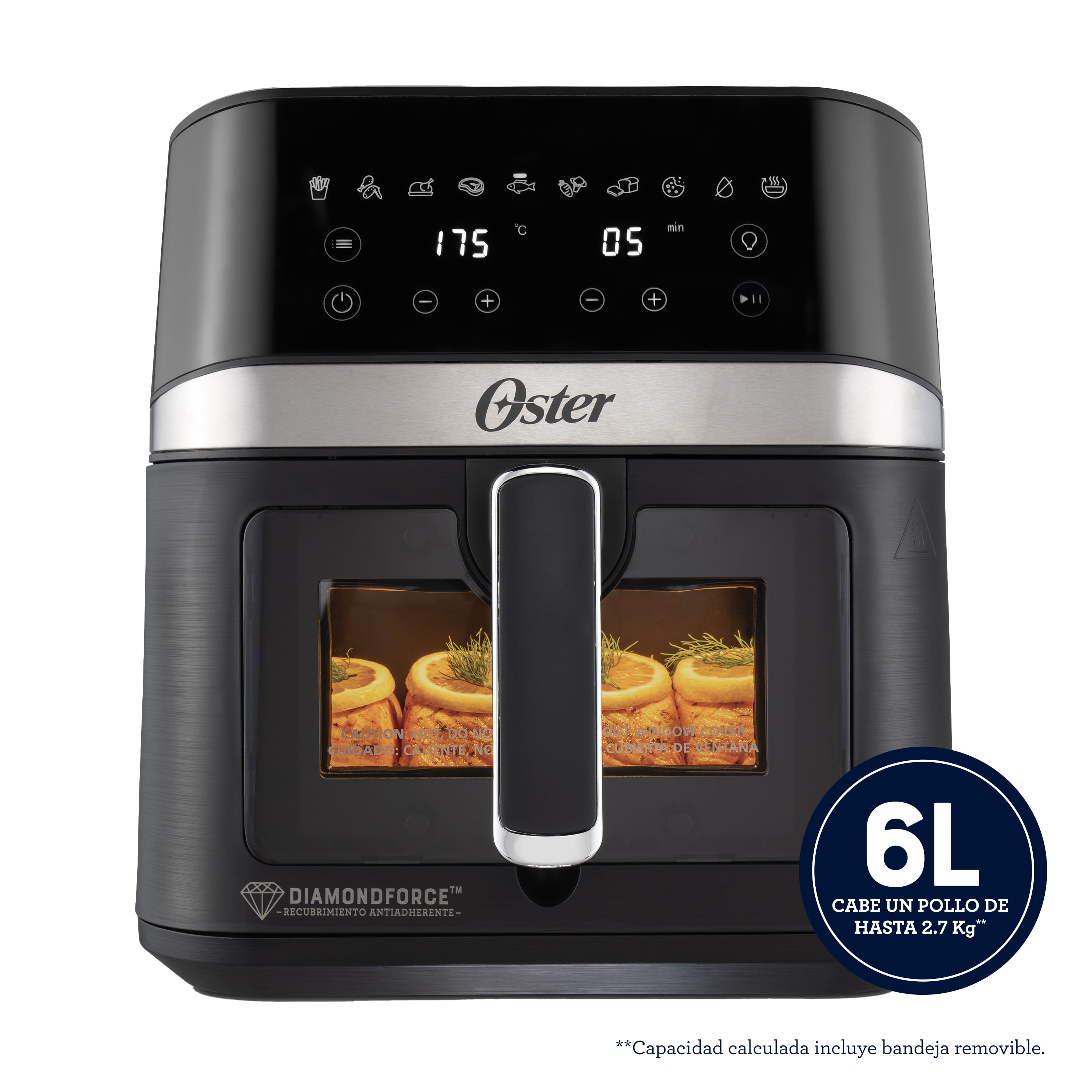 Oster® Freidora de Aire Digital, Recubrimiento Oster® DiamondForce, 6L ...